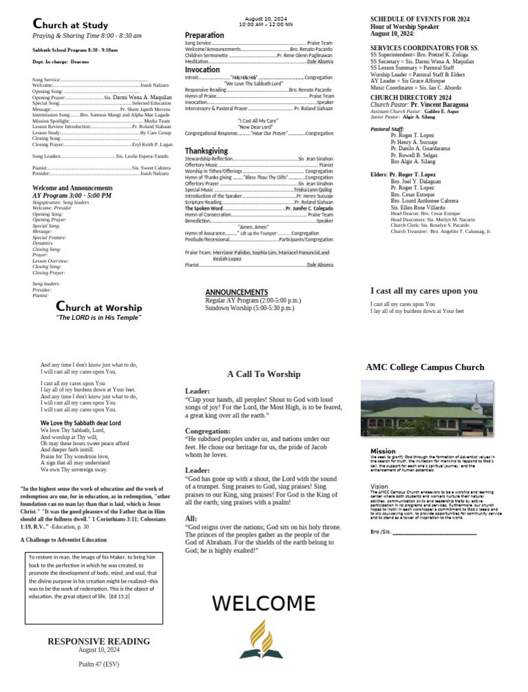 Sabbath School and Divine Program 1 | PDF