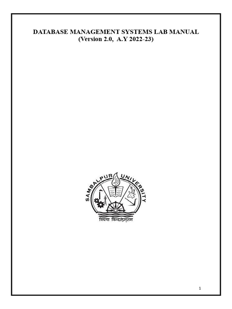 DBMS Lab Manual | PDF DBMS Lab Manual | PDF