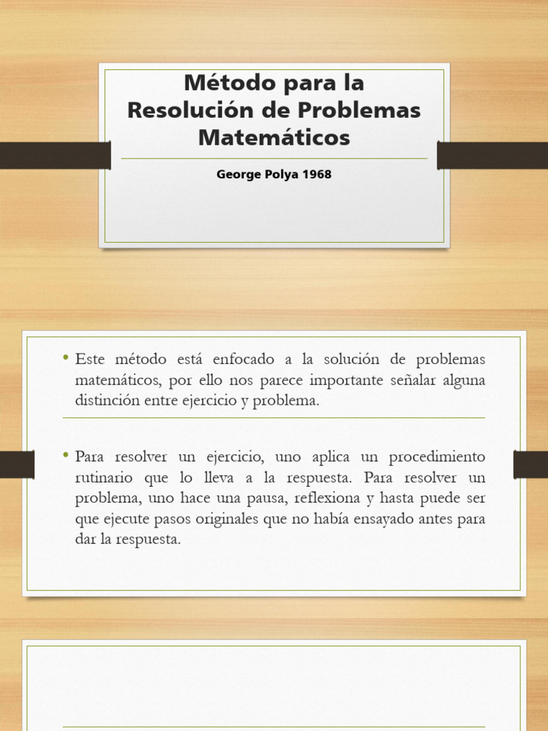 Método para La Resolución de Problemas Matemáticos | PDF | Matemáticas ...