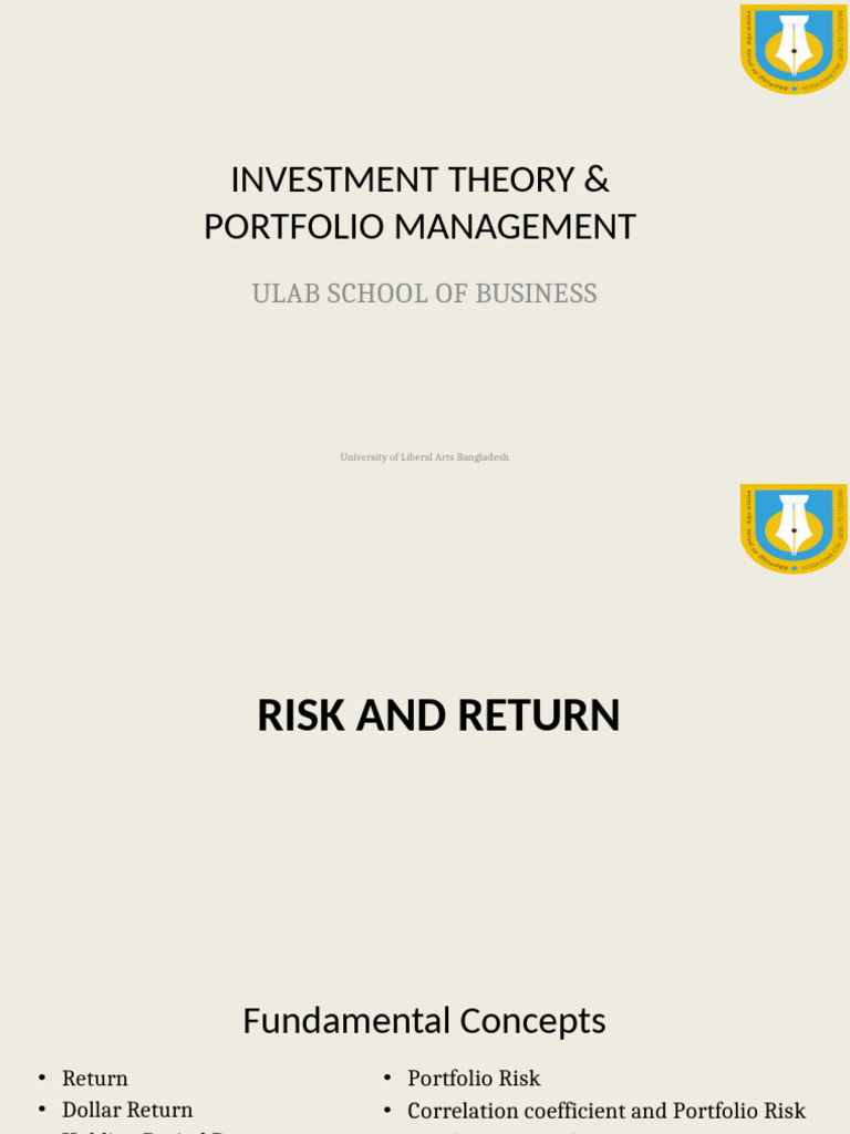 Risk & Return | PDF
