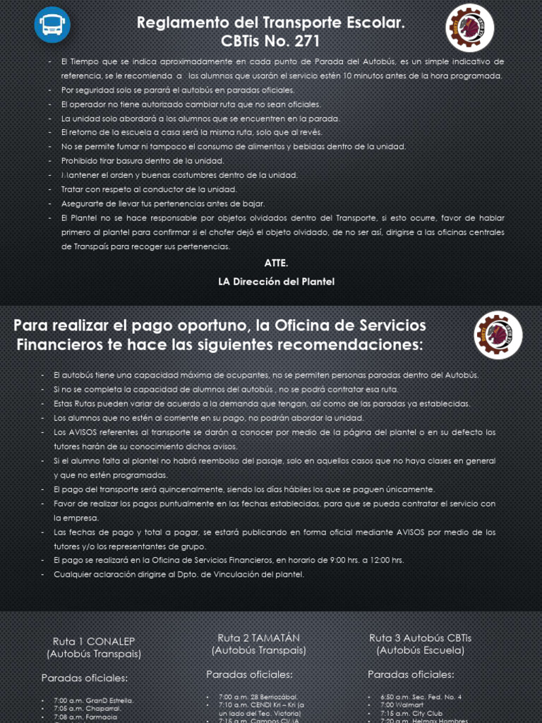 Transporte CBTIS 271 Feb Jul 2024 | PDF