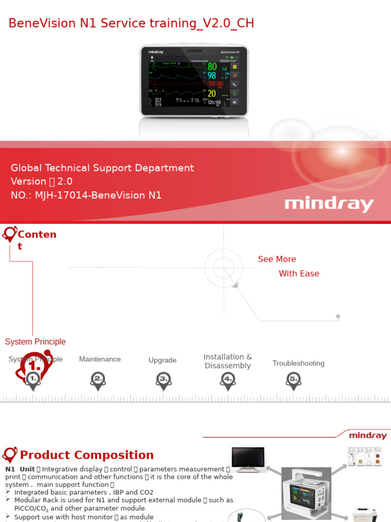 BeneVision N1 Service Training - V2.0 - EN | PDF