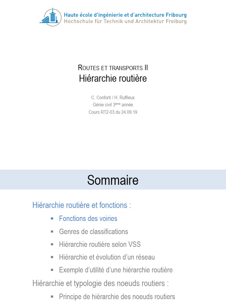 Cours - RT2-03 - 24-09-2019 Hiérarchie Routière | PDF