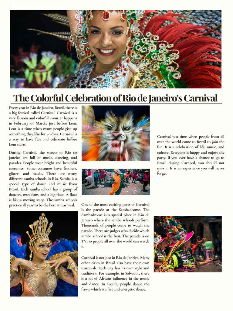 The Colorful Celebration of Rio de Janeiro's Carnival | PDF