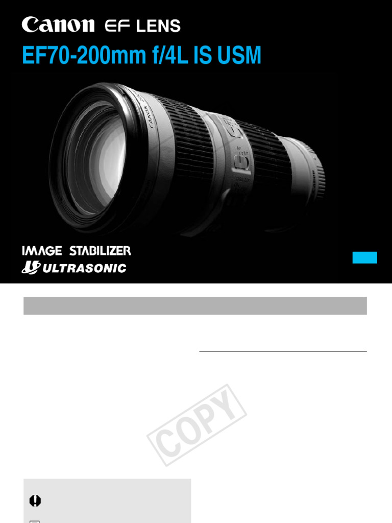 Ef70 200f4lisusm Im3 Spa | PDF