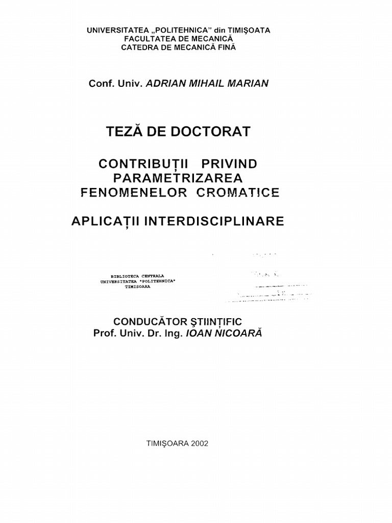 BUPT - TD - Marian Adrian Mihail | PDF