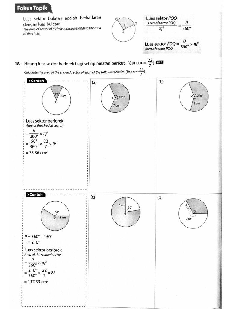 Maths f2 Bab5 Luas Sektor | PDF
