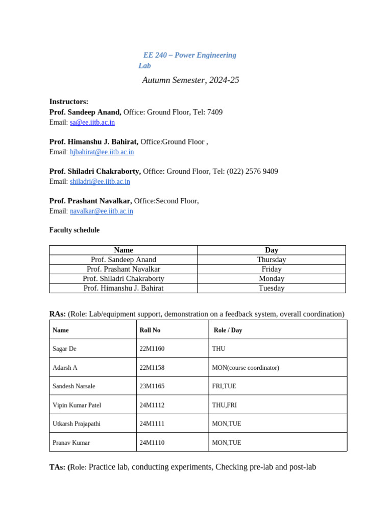 EE240 Course Overview | PDF