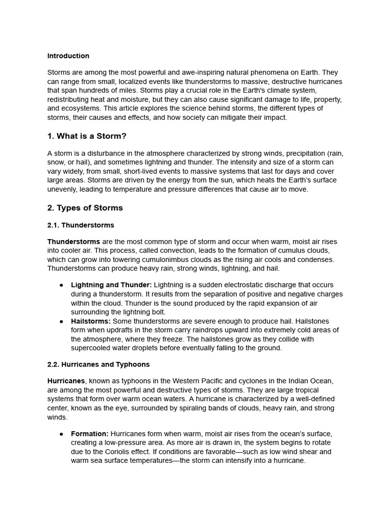 Understanding Storms - Nature's Power and Impact | PDF