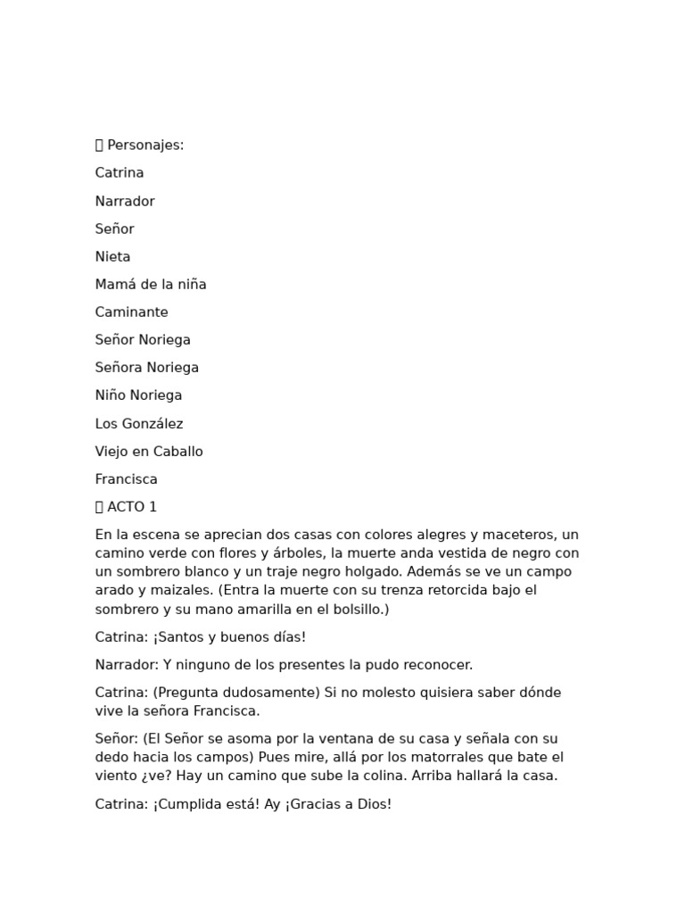 Guión de La Obra | PDF