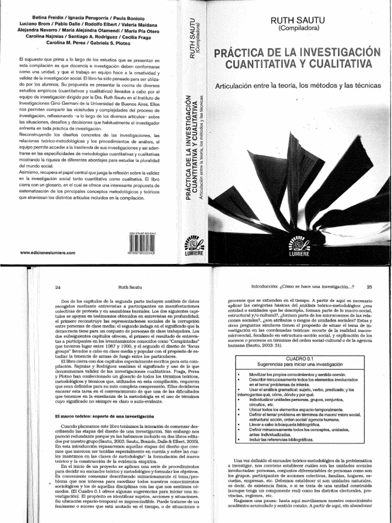 Sautu Practica de La Investigacion Cuat y Cual | PDF