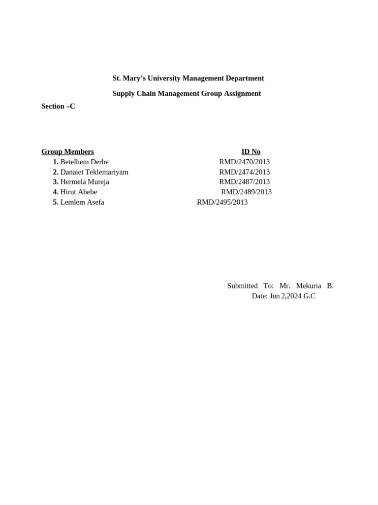 SCM Assignment Final | PDF