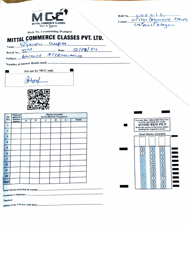 Accounts MTP 1 | PDF