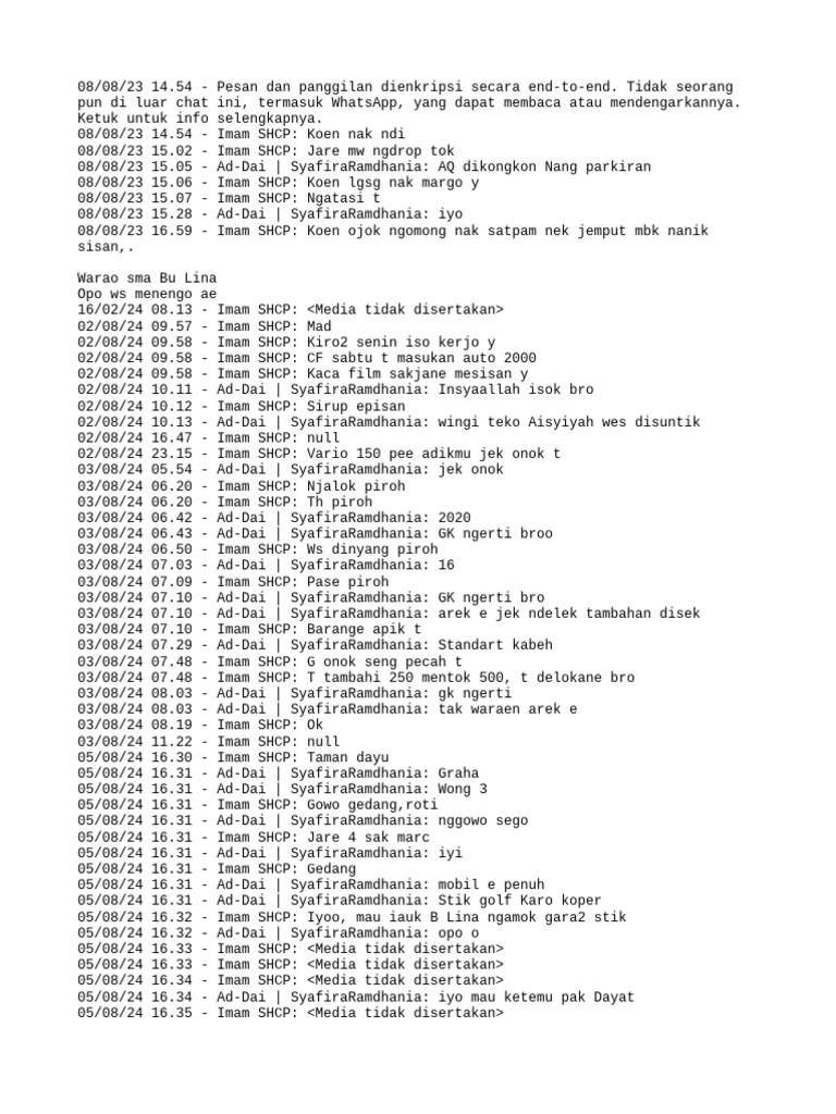 Chat WhatsApp Dengan Imam SHCP | PDF