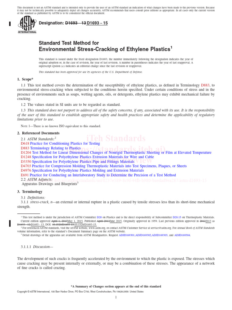 Astm D1693 15 | PDF