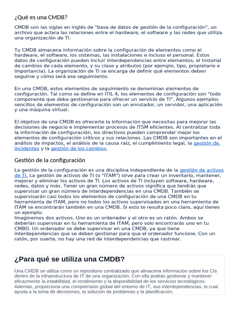 Qué Es Una CMDB | PDF