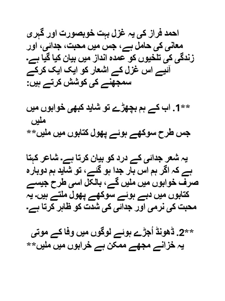 Ahmed Faraz Ghazal | PDF