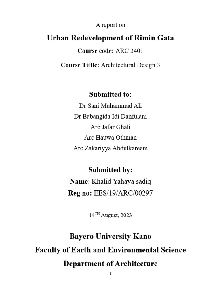 ARCHITECTURE REPORT FIELD REPORT 001 | PDF