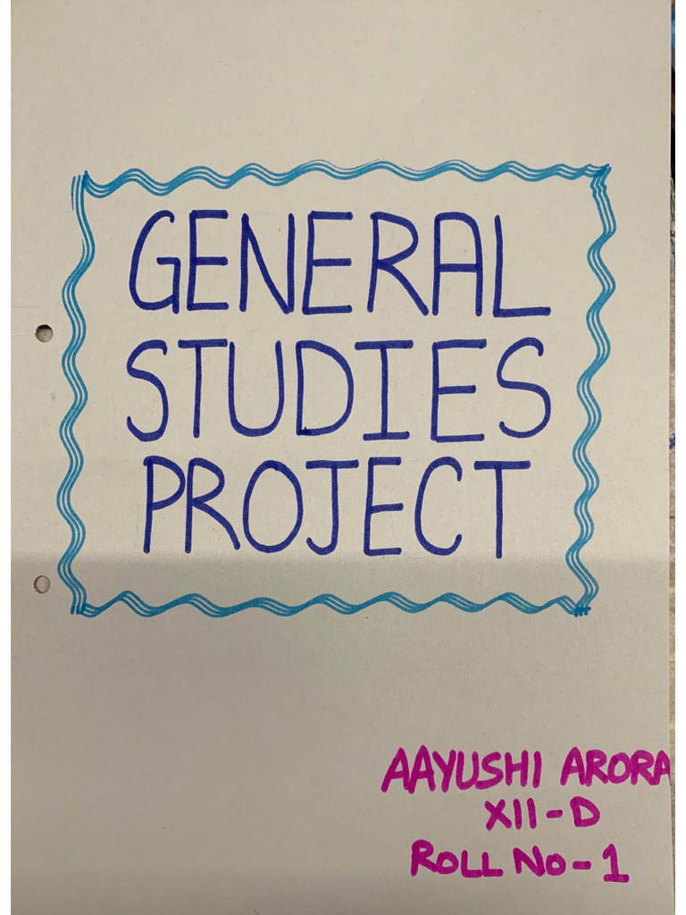 General Studies Project File Class 12 | PDF