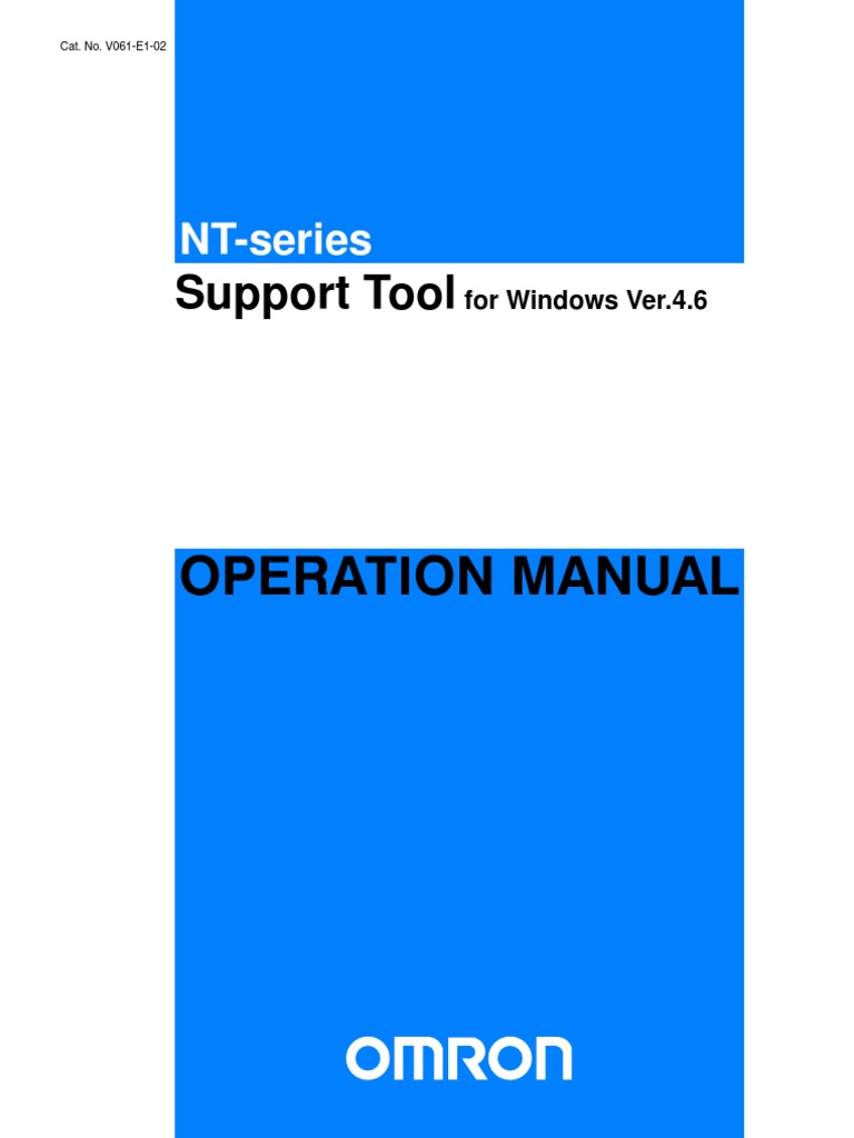 V061E12 NT Support Tool V4.6 Operation Manual | Download Free PDF | Microsoft Windows | Personal ...