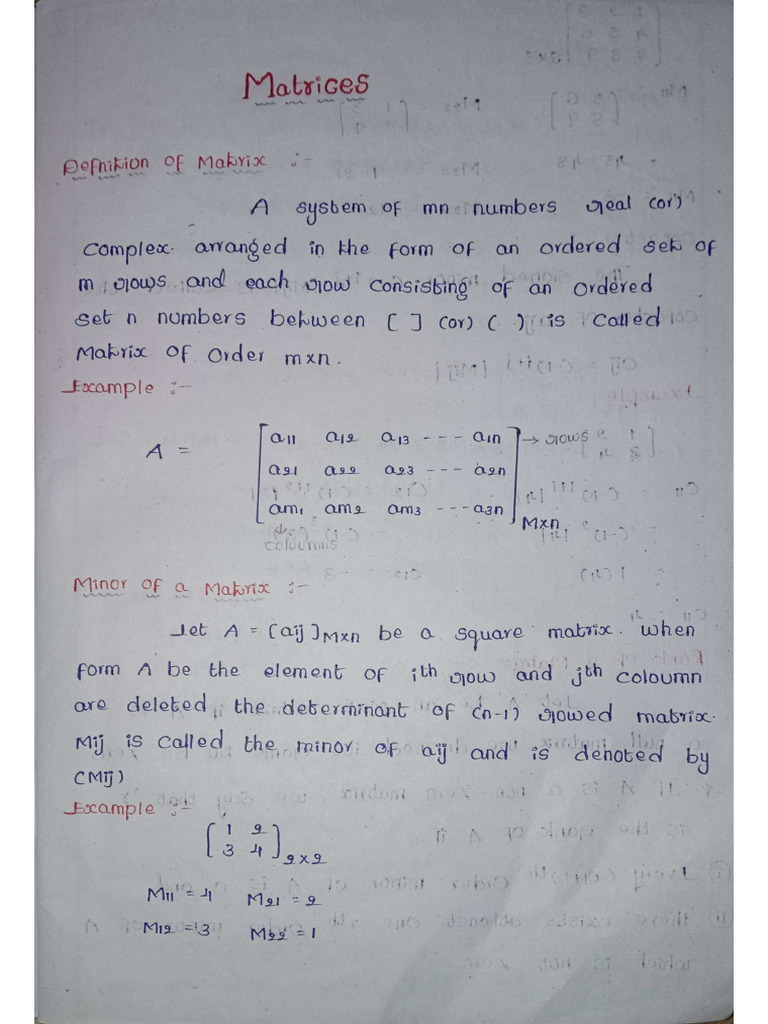 Unit 1 Matrices | PDF