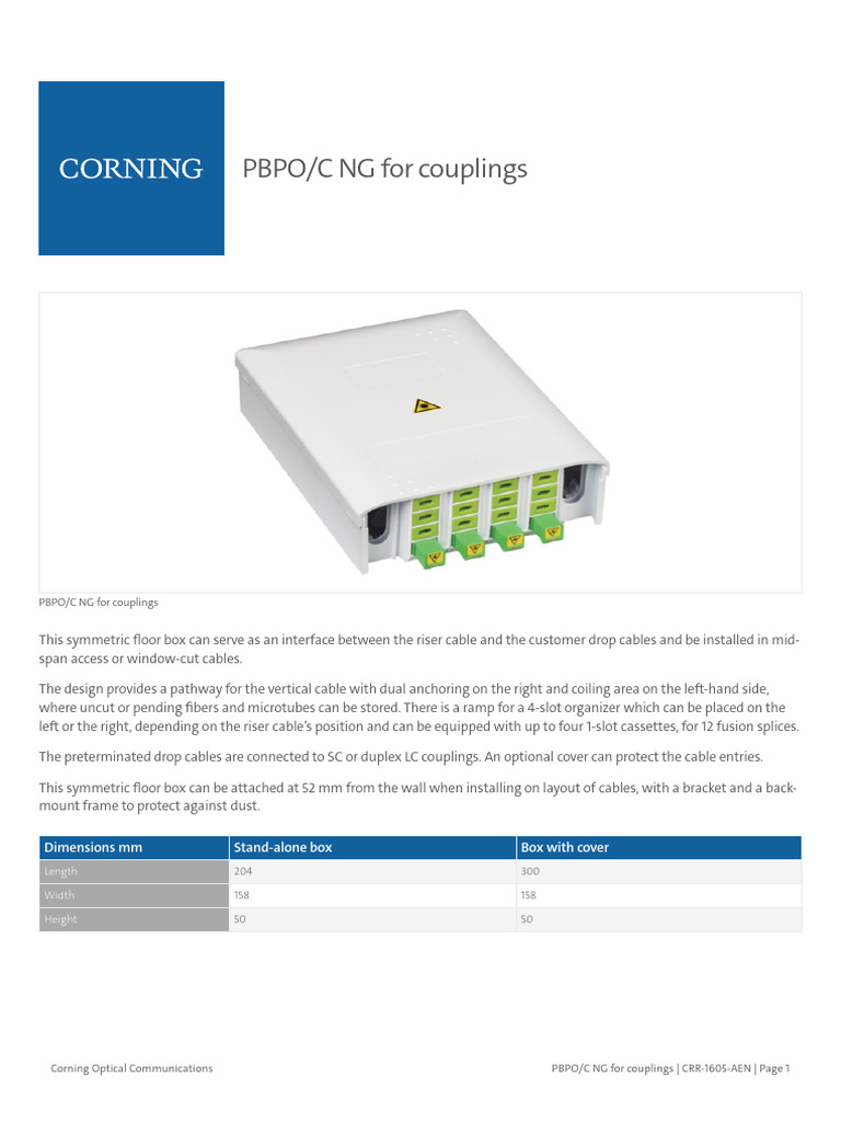 Caja PBPO 16P - 3M-Corning v2 | PDF