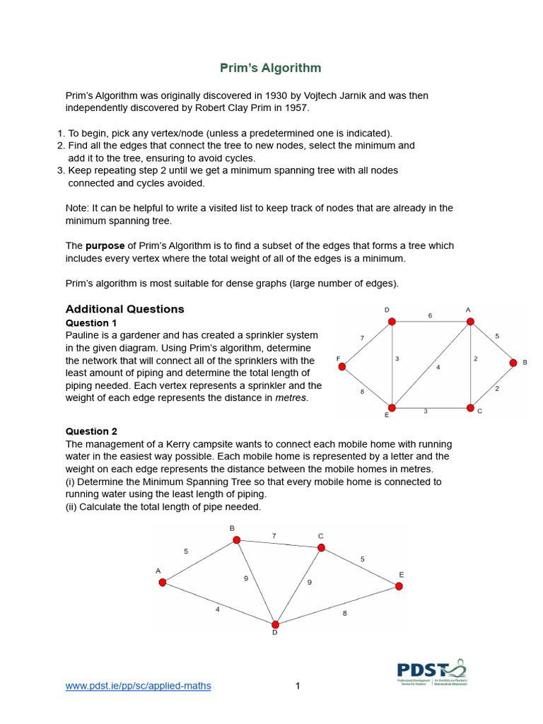 Prim's Algorithm | PDF