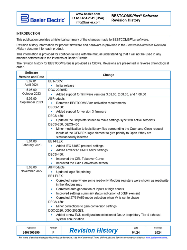 Bestcomsplus Software Revision History | PDF