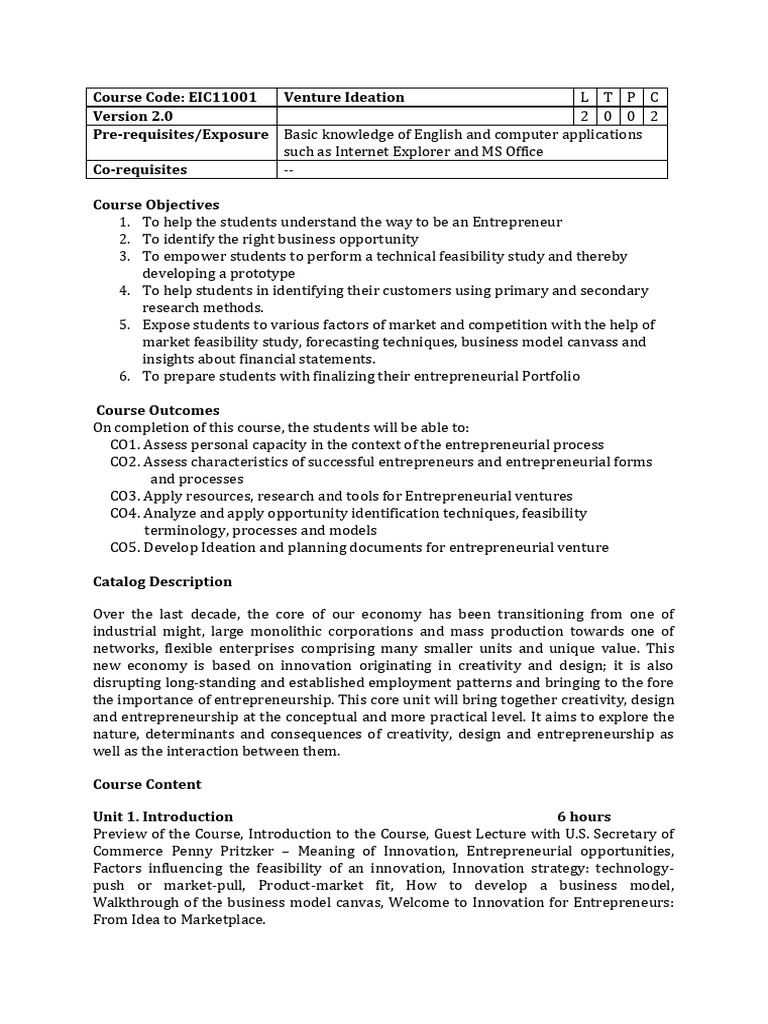 Venture Ideation. | PDF