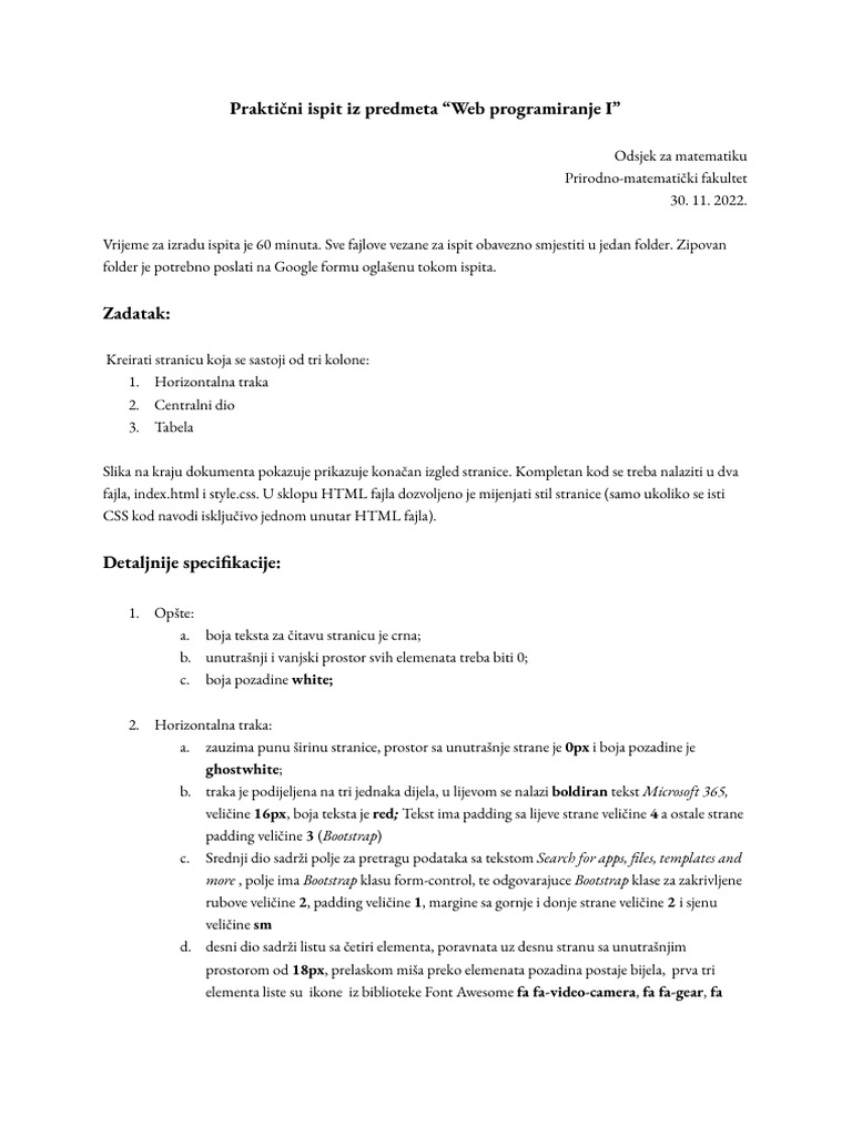 Web Programiranje Ispit 2 Microsoft 365 1 | PDF