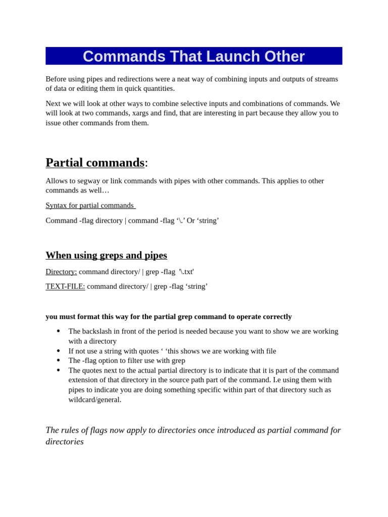 Commands That Launch Other Commands | PDF