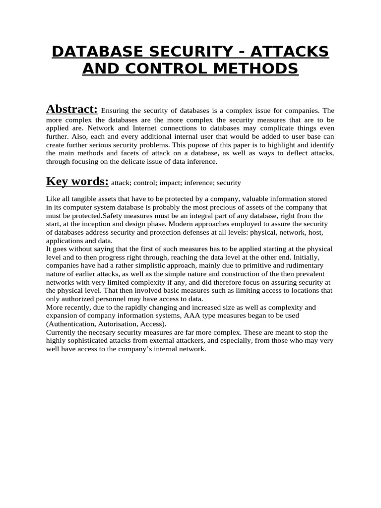 Database Security | PDF