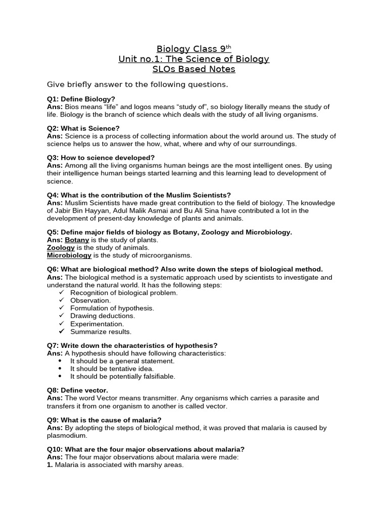 Biology Class 9th | PDF