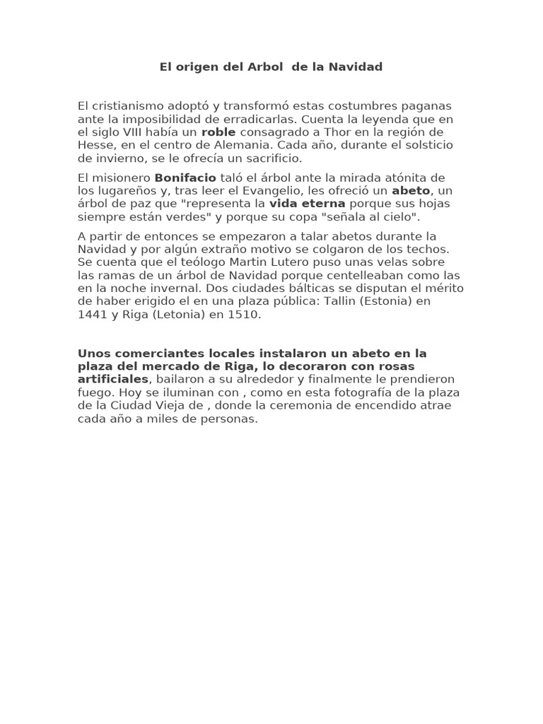 El Origen Del Arbol de La Navidad | PDF