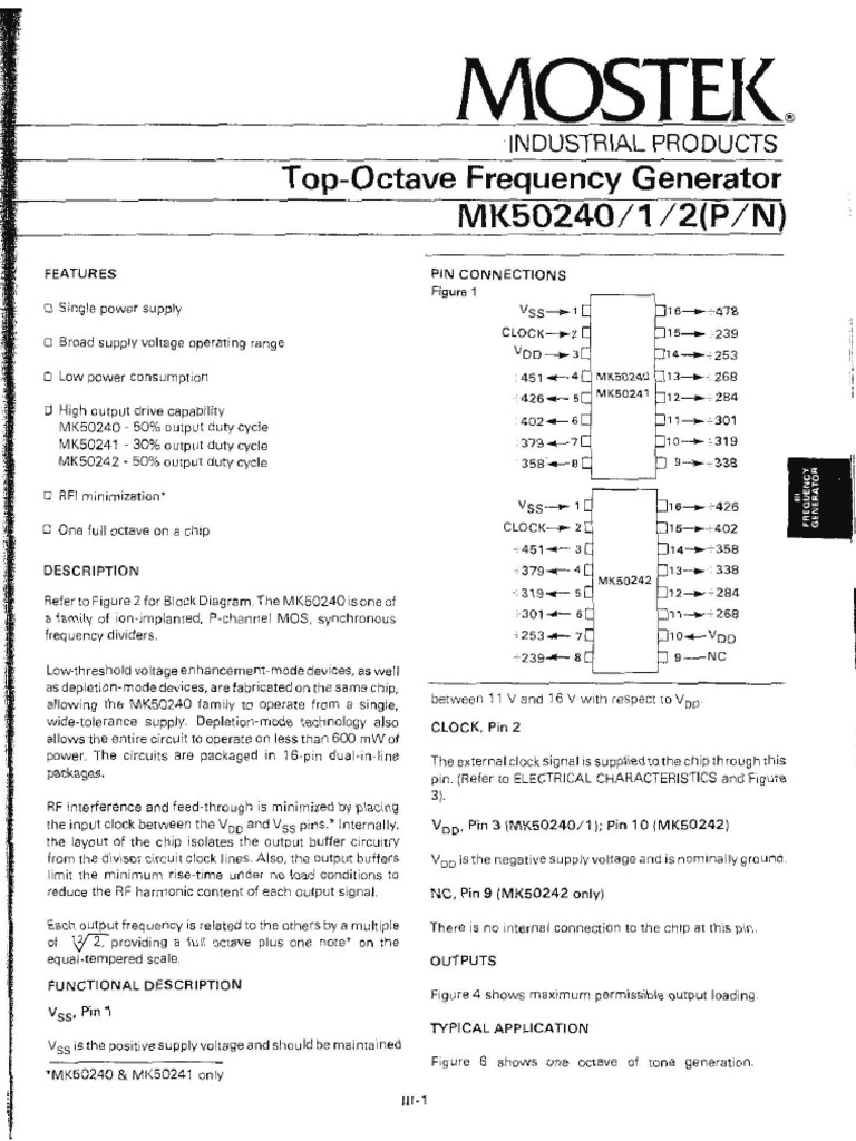 MK50240 Mostek | PDF