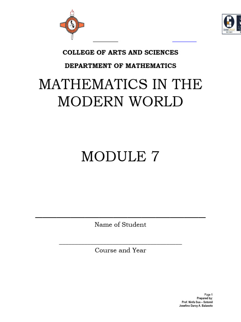 Math 1 Module 7 | PDF