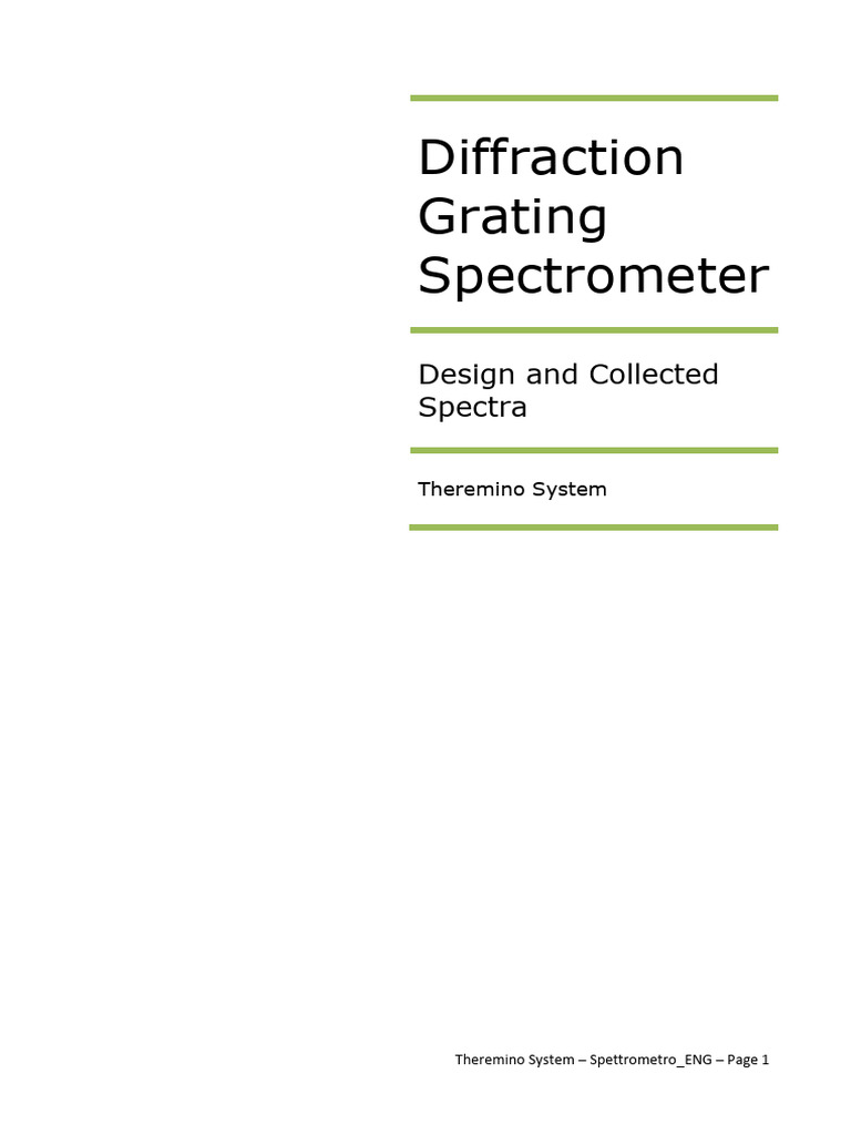 Diffraction Grating Spectrometer Theremino System | PDF