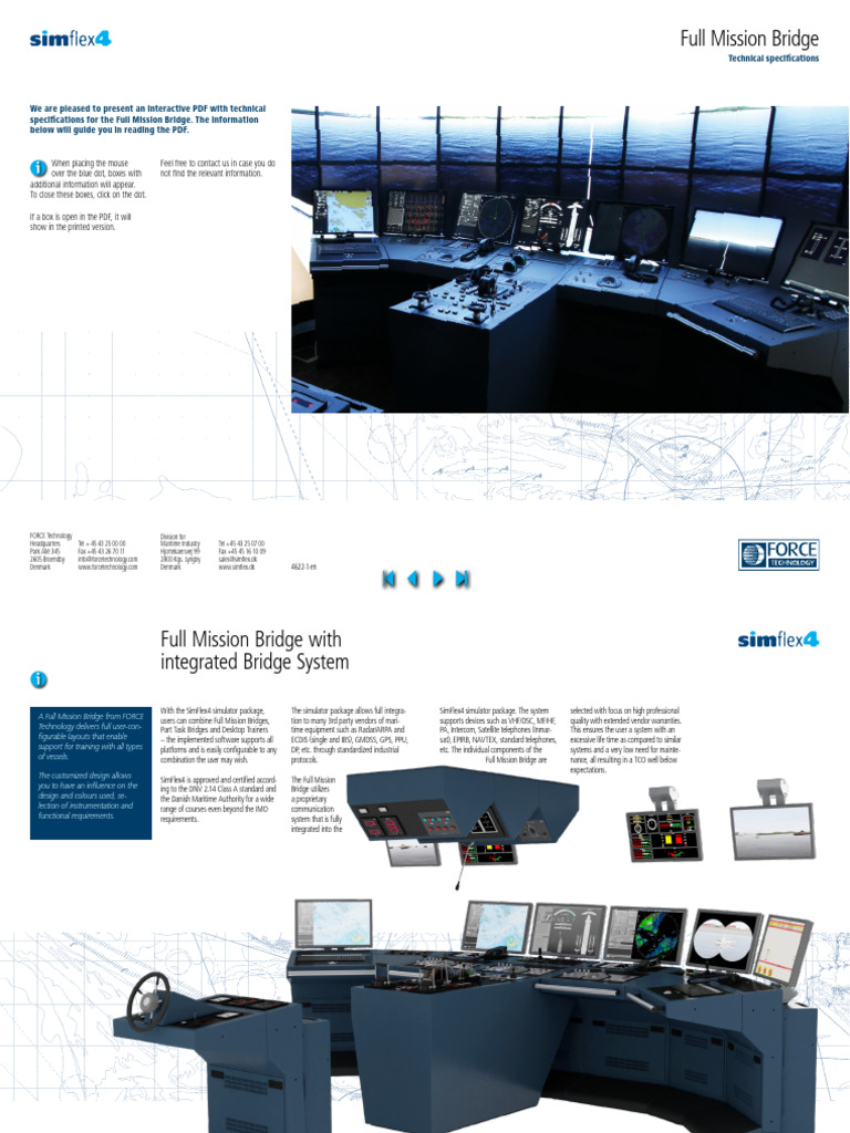 4622 Full Mission Ship Bridge Simulator Technical Specifications | PDF