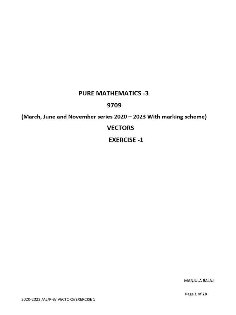 P3 - Vectors-Ex 1 With Ms | PDF