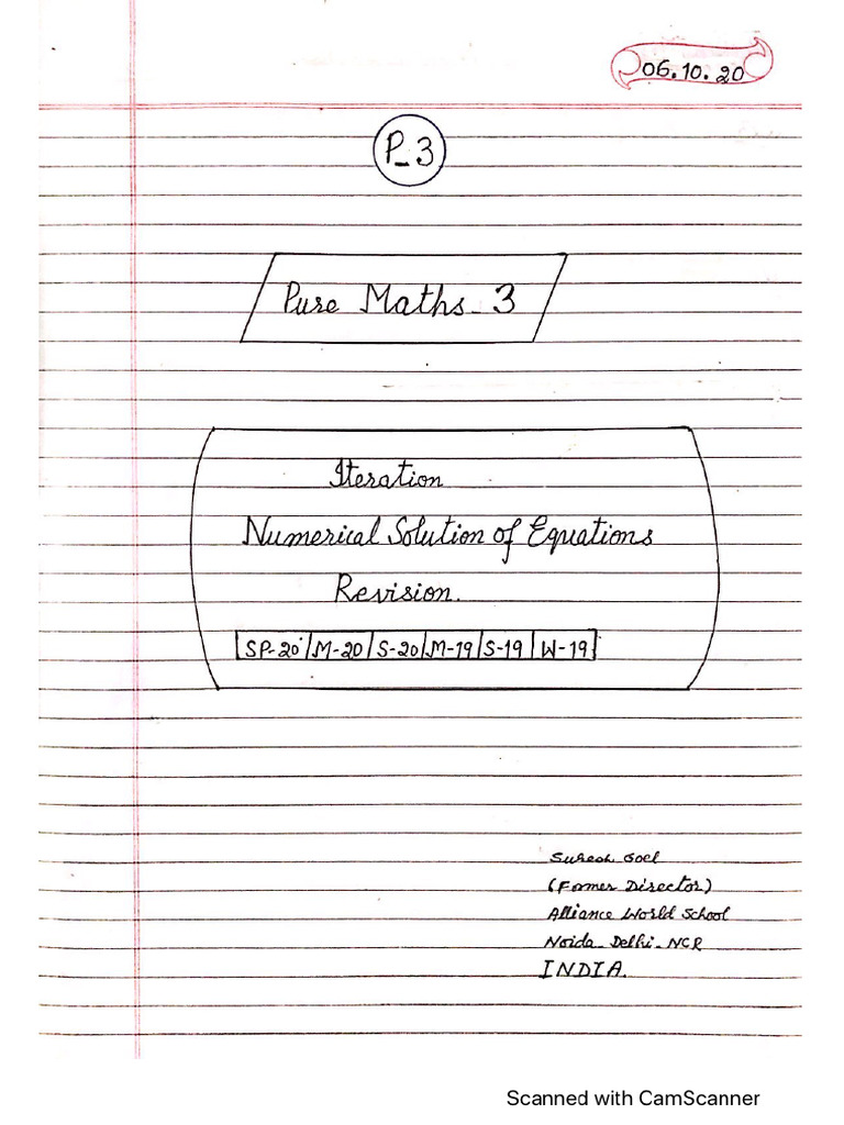 p3 Iteration Numerical Solution of Equations Revision | PDF