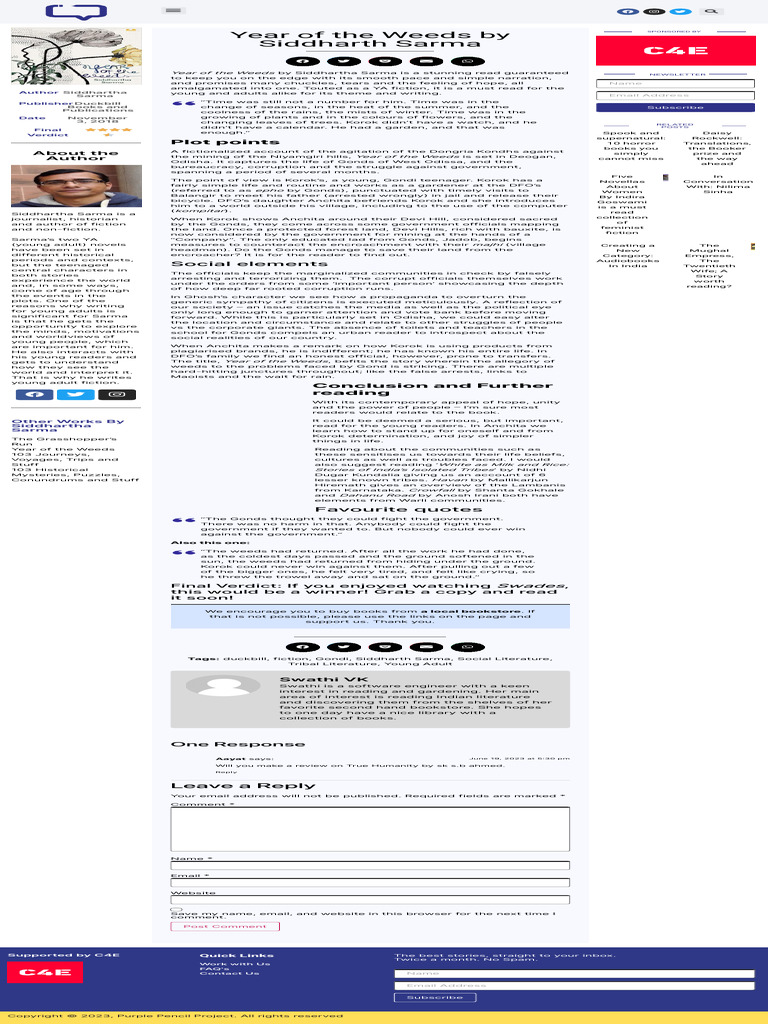 Year of The Weeds by Siddharth Sarma - Purple Pencil Project | PDF