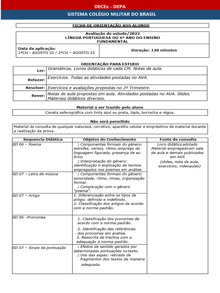 2 Ae LP 6º Ano Foa | PDF