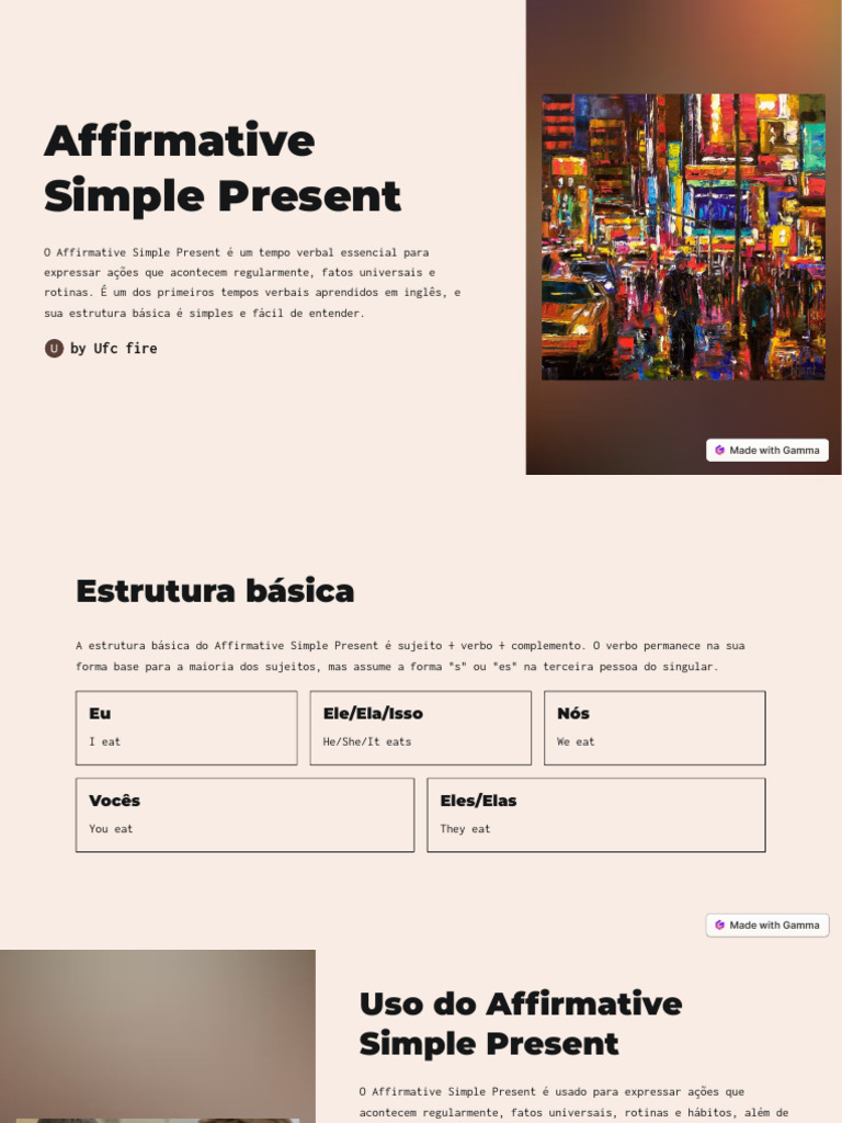 Affirmative Simple Present | PDF
