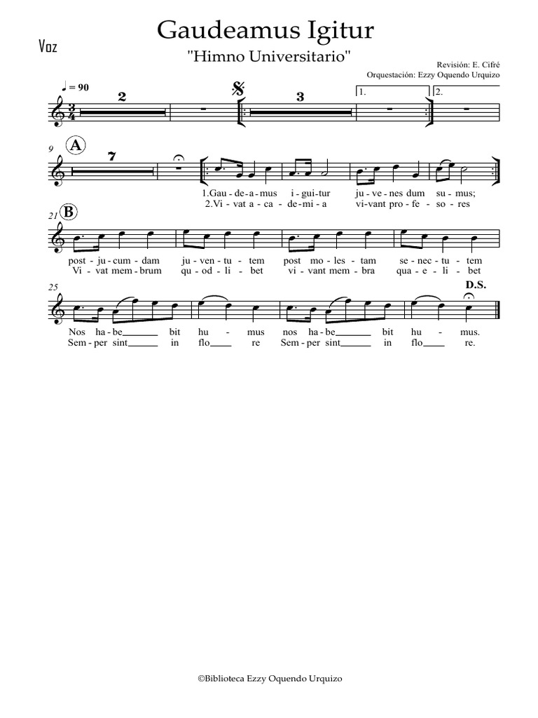 GAUDEAMUS IGITUR - ORQ - Voz | PDF