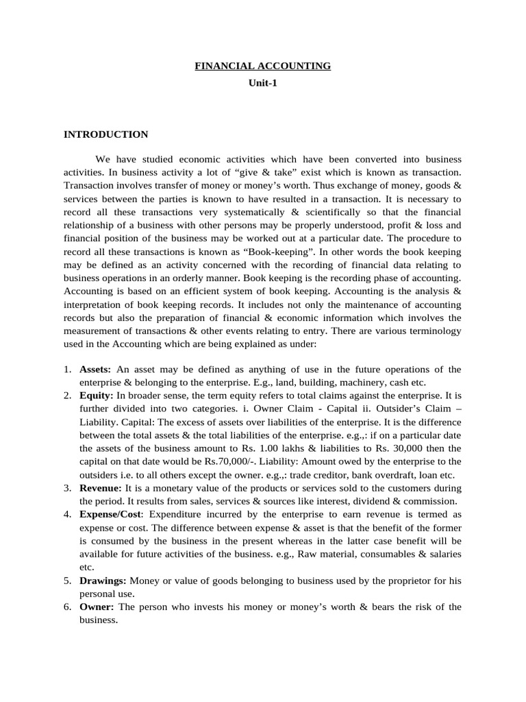 Financial Accounting Material I - Ii | PDF | Debits And Credits | Business