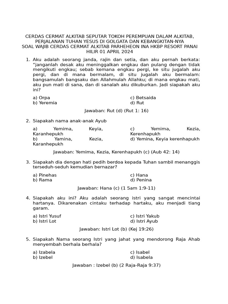 SOAL CCA-1 | PDF
