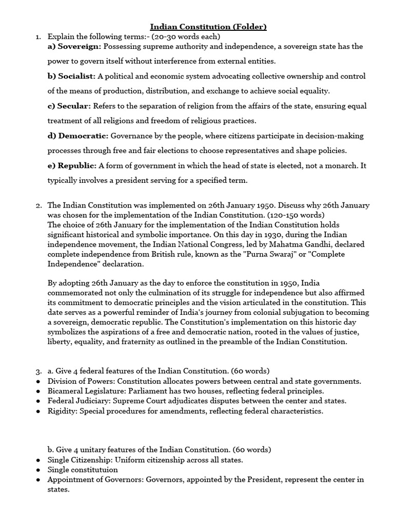 Indian Constitution | PDF