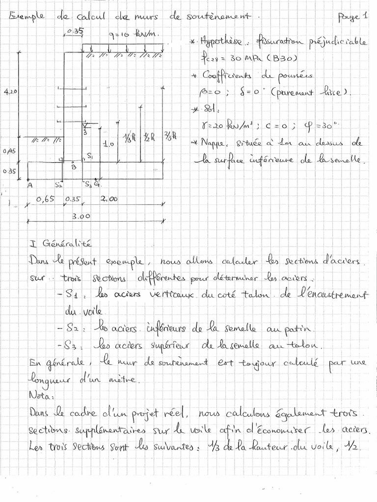 Exemple de Calculs Du Mur de Soutènement | PDF