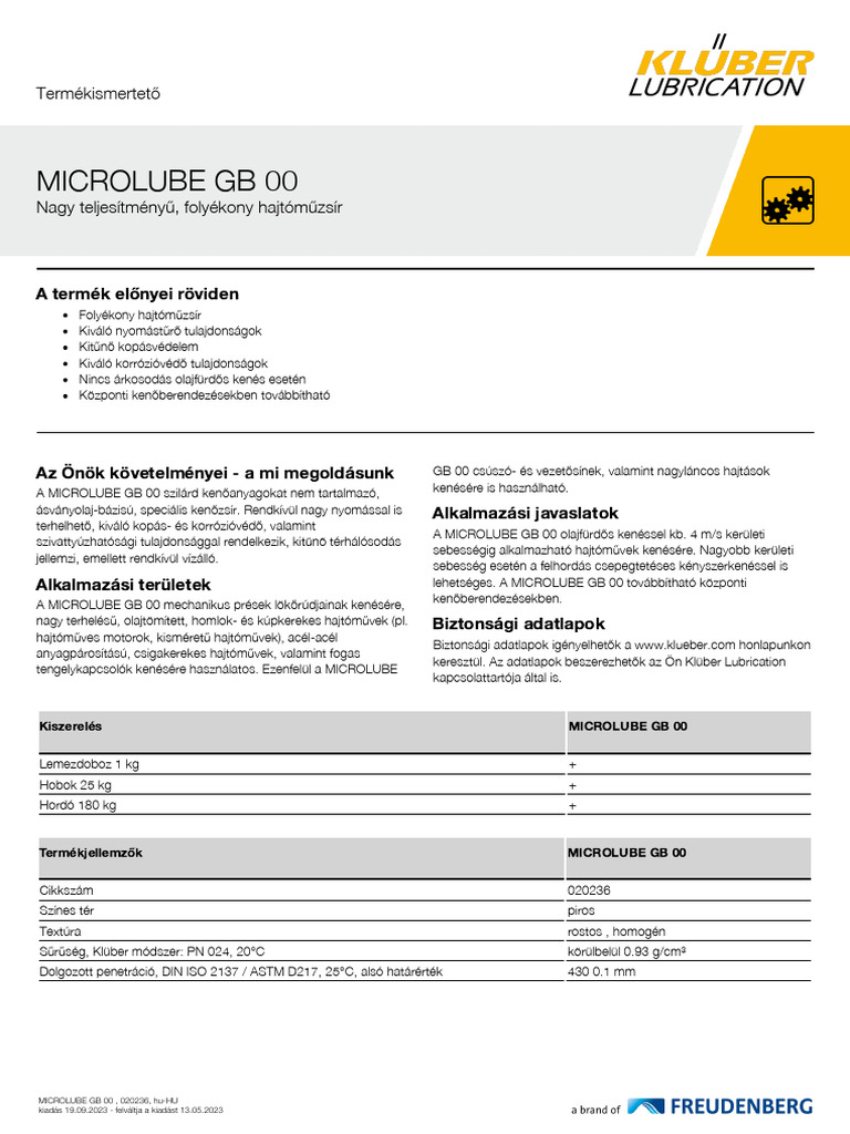 MICROLUBE GB 00 020236 PI HU Hu | PDF