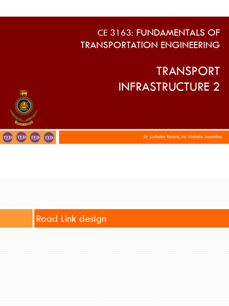 CE 3162 - Transport Infrastructure II - 2023 | PDF